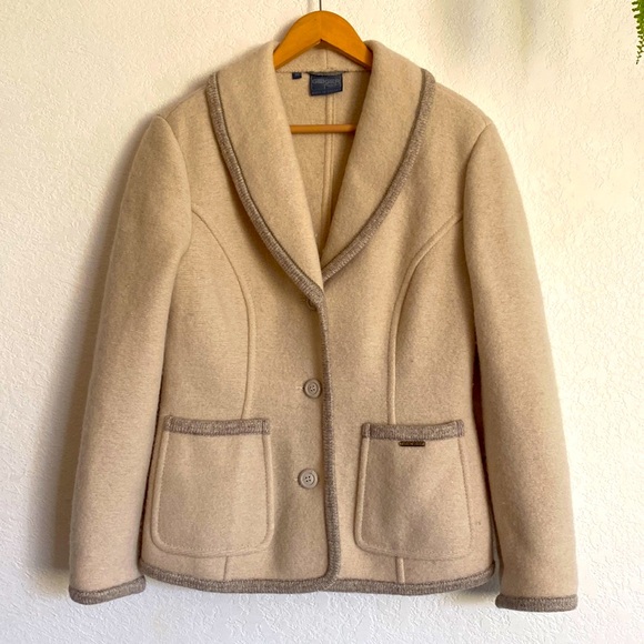 geiger | Jackets & Coats | Geiger Vtg 0 Pure Wool Jacket Cream Ivory ...
